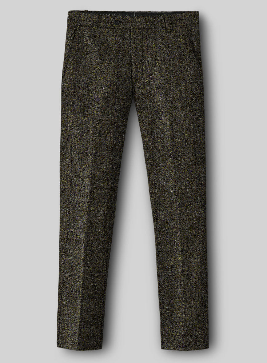 Harris Tweed Dark Green Check Pants – StudioSuits
