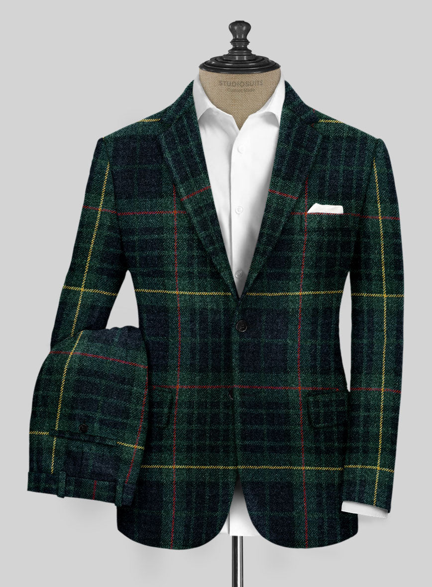 Harris Tweed Dark Green Tartan Suit – StudioSuits