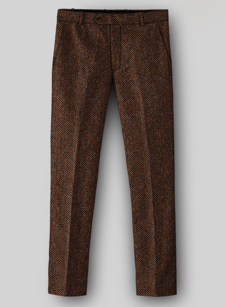 Harris Tweed Walnut Herringbone Pants – StudioSuits