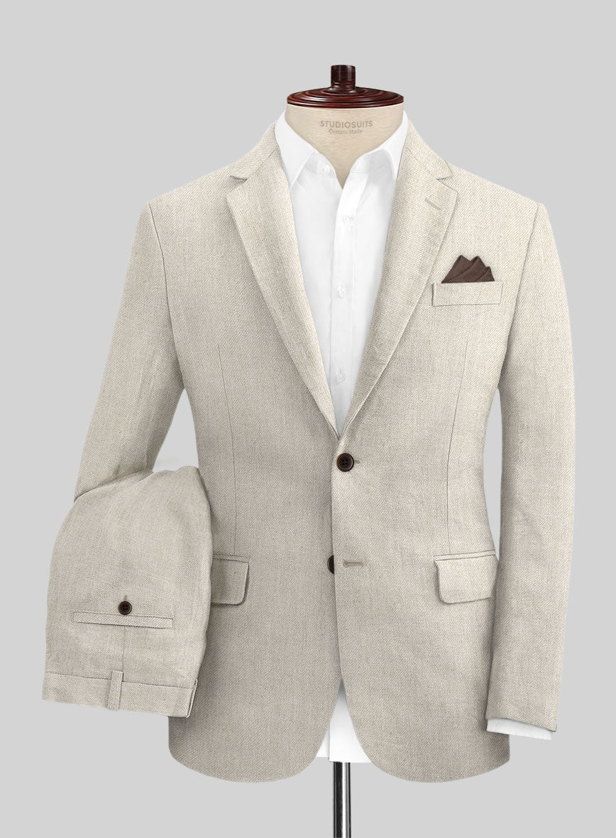 Heavy Linen Beige Suit – StudioSuits
