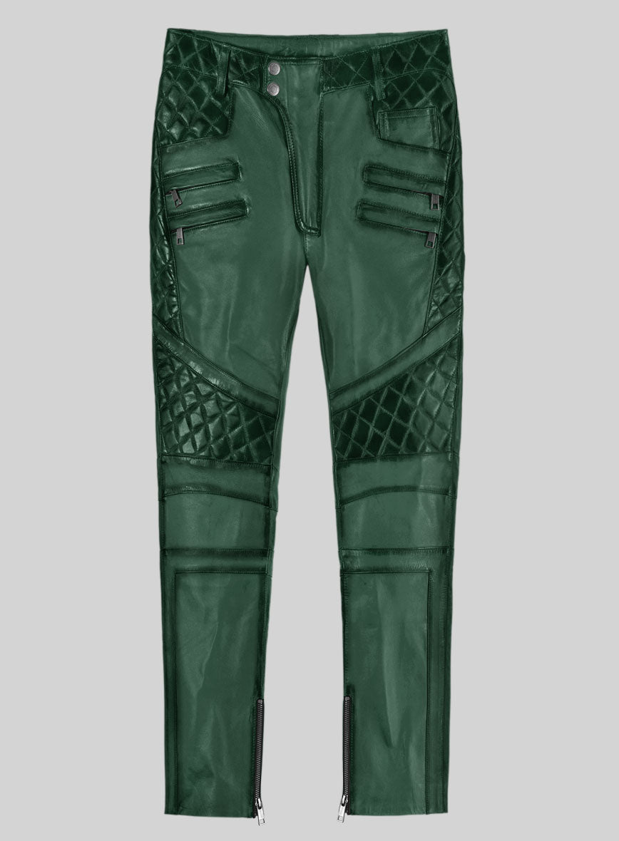 Hector Burnt Green Leather Pants – StudioSuits