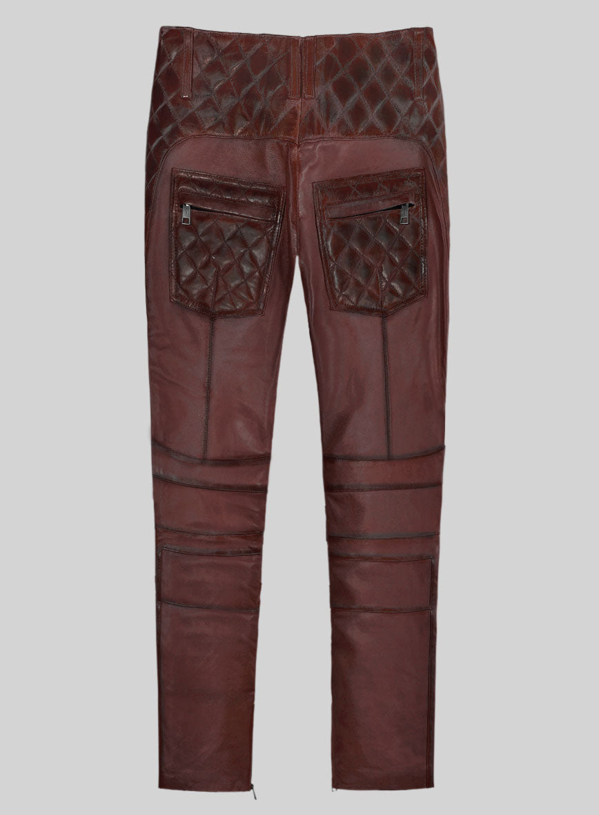 Hector Burnt Maroon Leather Pants – StudioSuits