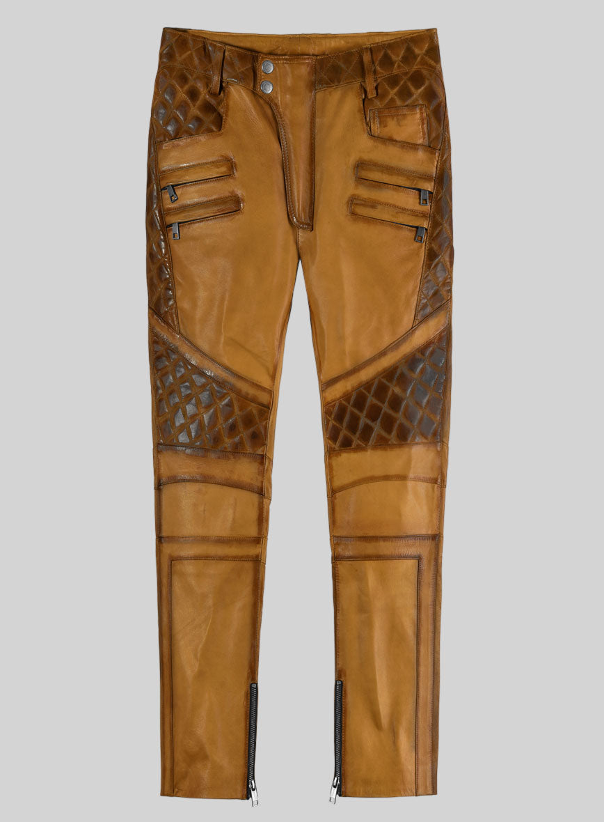 Hector Burnt Mustard Leather Pants – StudioSuits