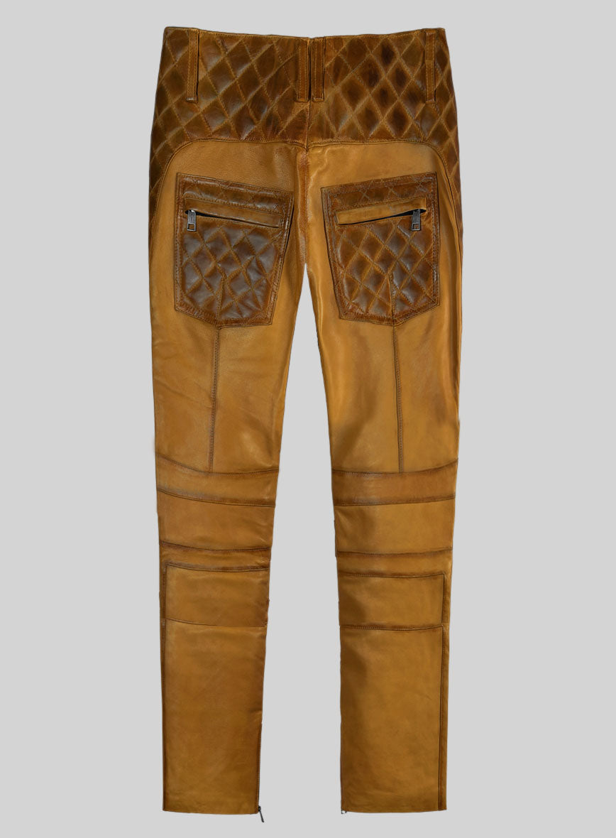 Hector Burnt Mustard Leather Pants – StudioSuits