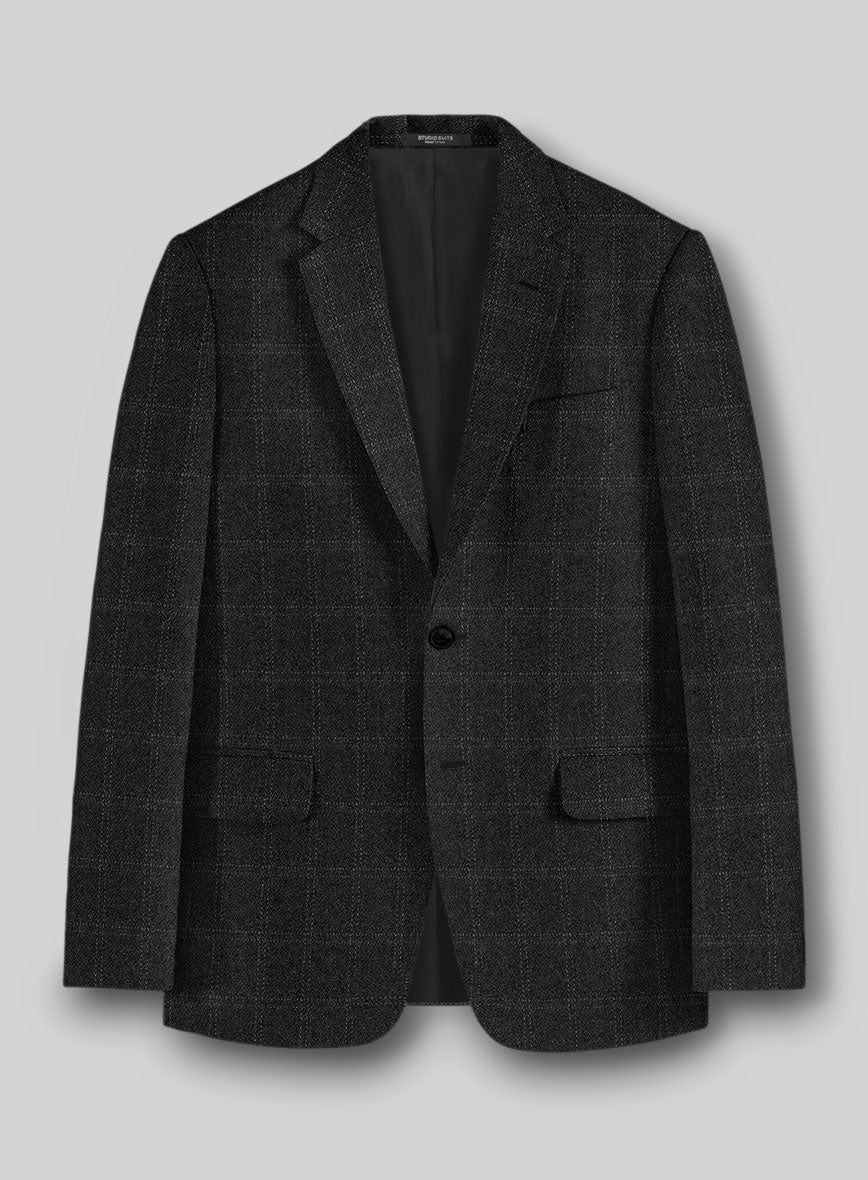 Highlander Charcoal Windowpane Tweed Jacket – StudioSuits