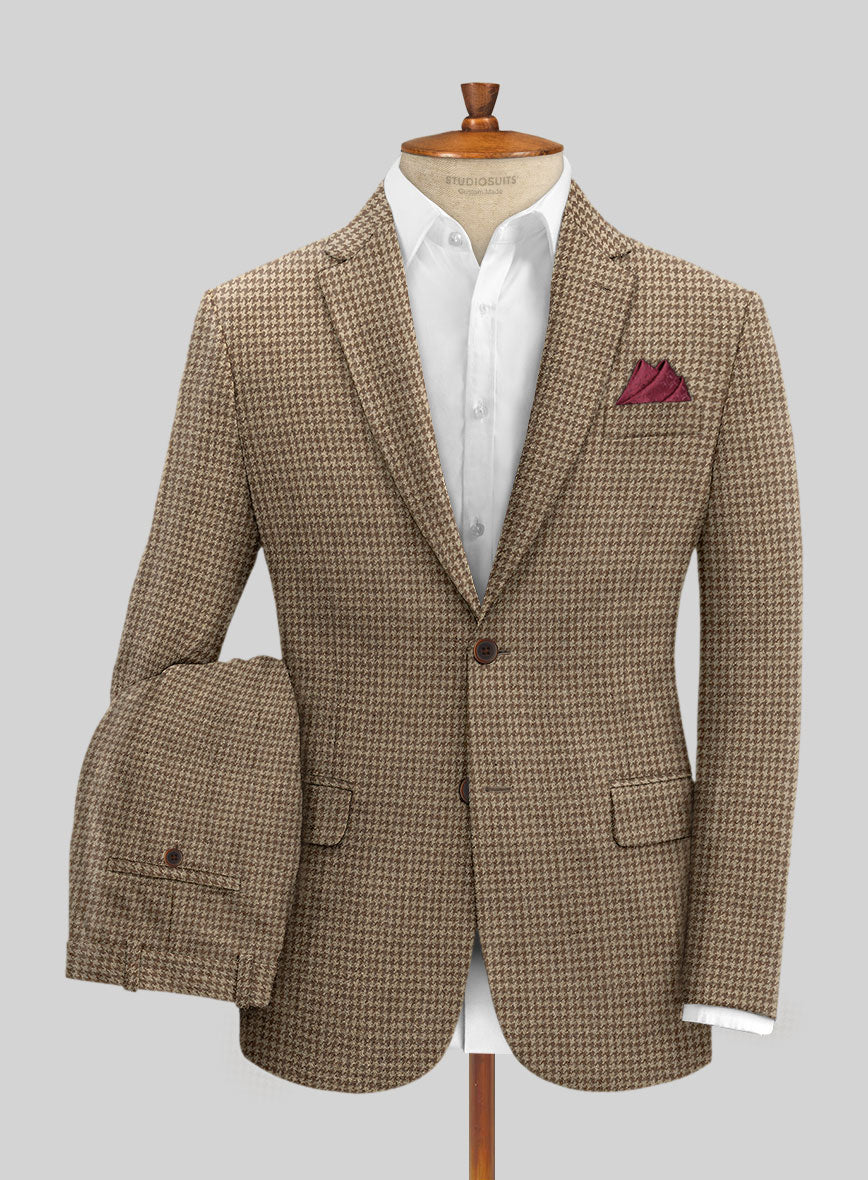Highlander Heavy Dark Brown Houndstooth Tweed Suit – StudioSuits