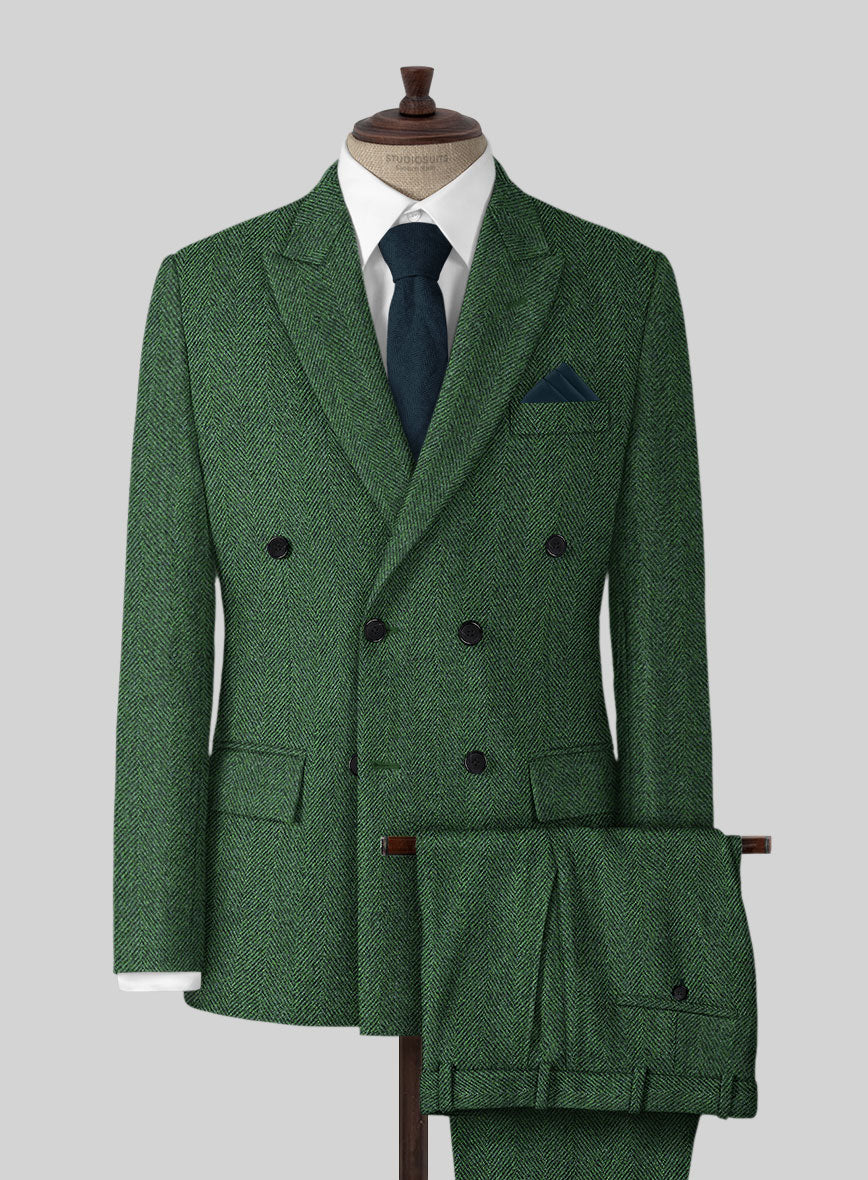Highlander Heavy Green Herringbone Tweed Suit – StudioSuits