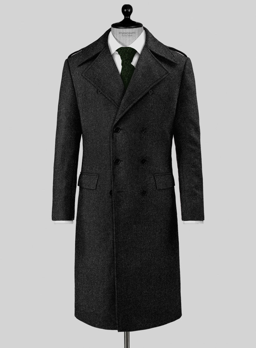 Highlander Heavy Heritage Charcoal Tweed GQ Overcoat – StudioSuits