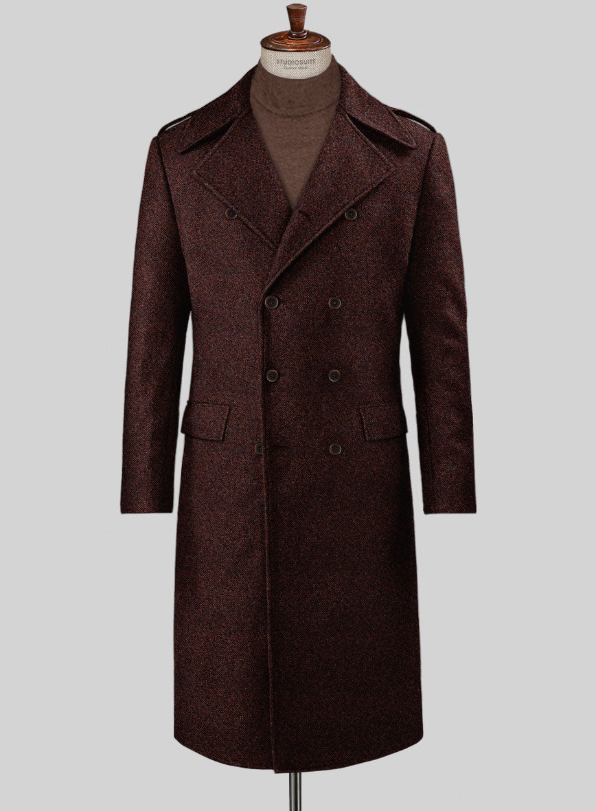 Highlander Heavy Wine Bedford Tweed GQ Overcoat – StudioSuits