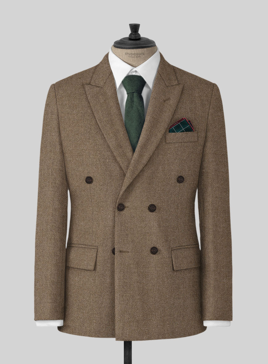 Highlander Light Tobacco Tweed Double Breasted Jacket – StudioSuits