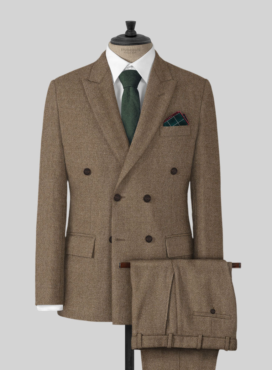 Highlander Light Tobacco Tweed Double Breasted Suit – StudioSuits