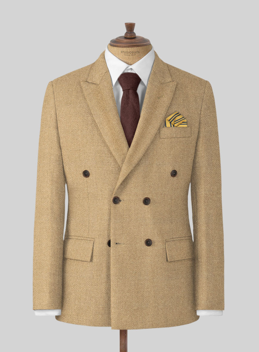 Highlander Sahara Beige Tweed Double Breasted Suit – StudioSuits