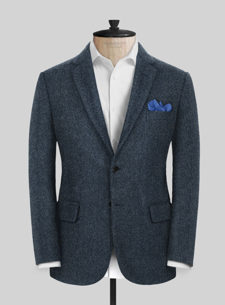 Highlander Heavy Blue Herringbone Tweed Jacket – StudioSuits