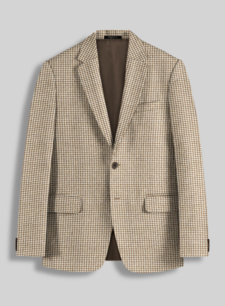 Houndstooth Beige Tweed Jacket – StudioSuits