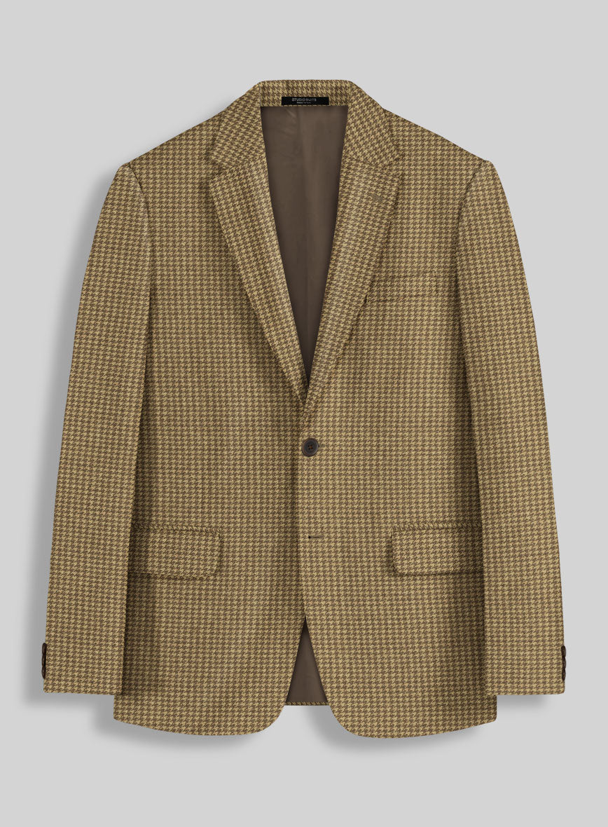 Houndstooth Tan Brown Tweed Jacket – StudioSuits