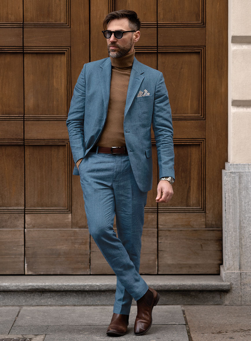 Indigo Blue Pure Linen Suit – StudioSuits