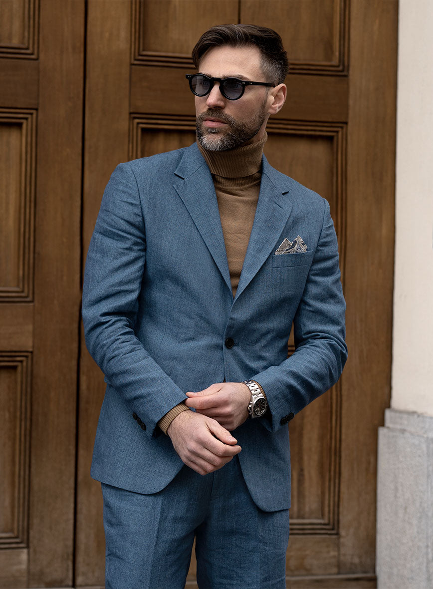 Indigo Blue Linen Suit – StudioSuits