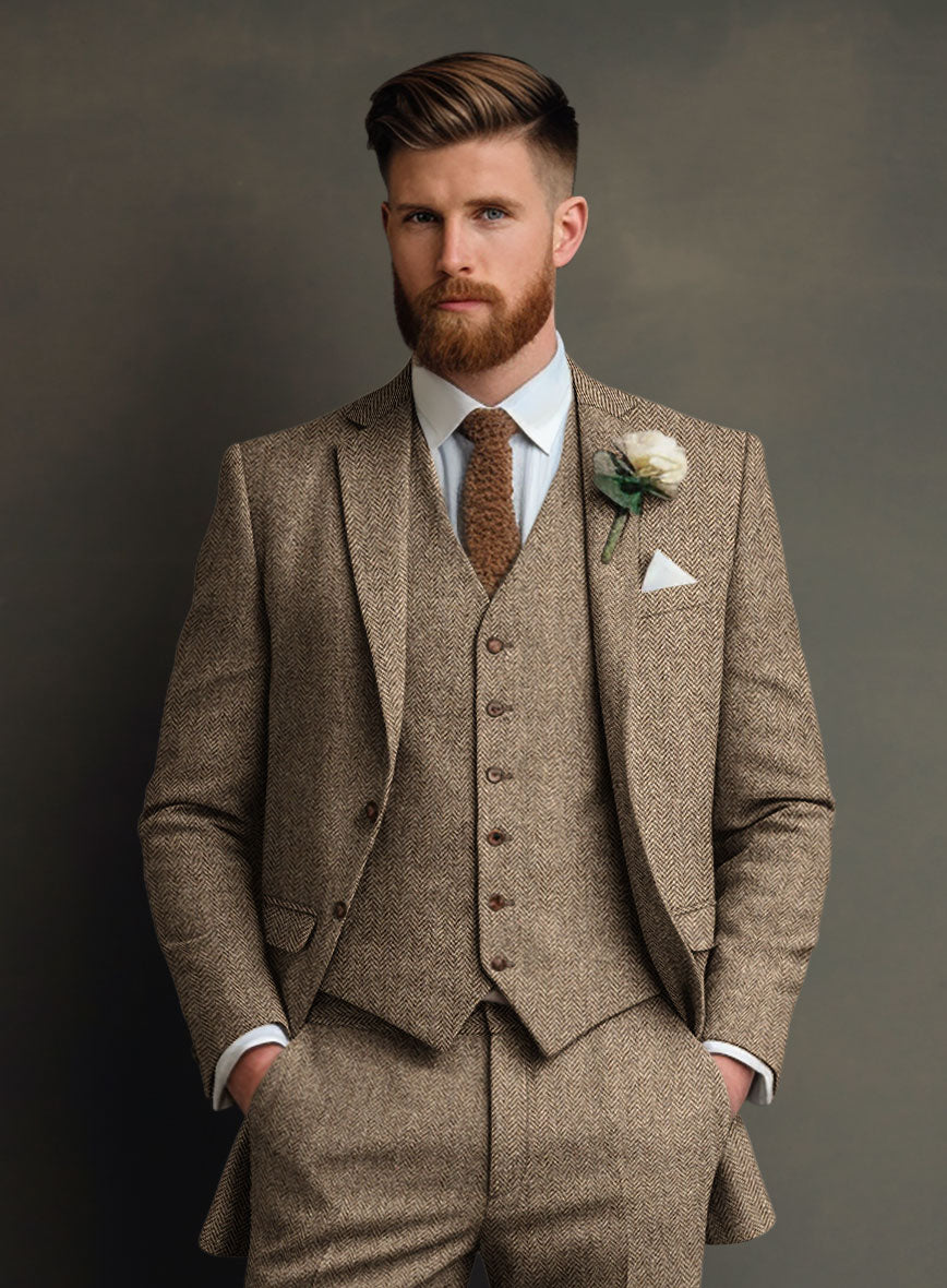 Irish Brown Herringbone Tweed Suit – StudioSuits