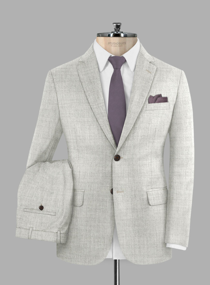 Italian Aime Ivory Gray Wool Suit – StudioSuits