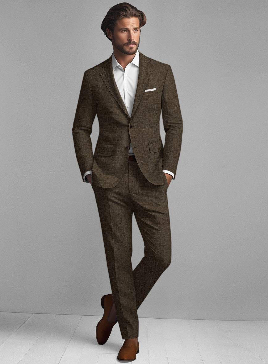 Italian Brown Linen Suit – StudioSuits