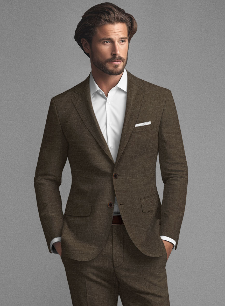 Italian Brown Linen Suit – StudioSuits