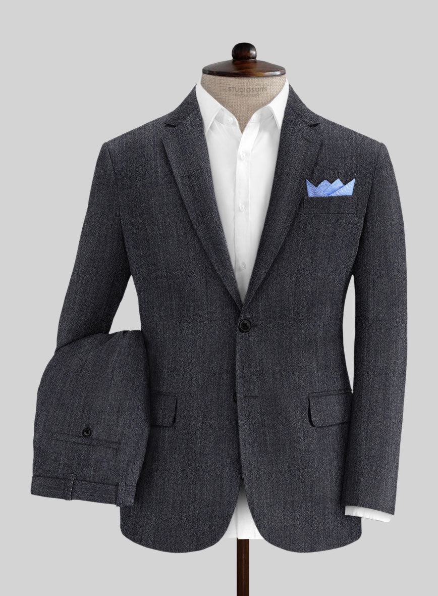 Italian Cotton Lycra Denim Blue Suit – StudioSuits