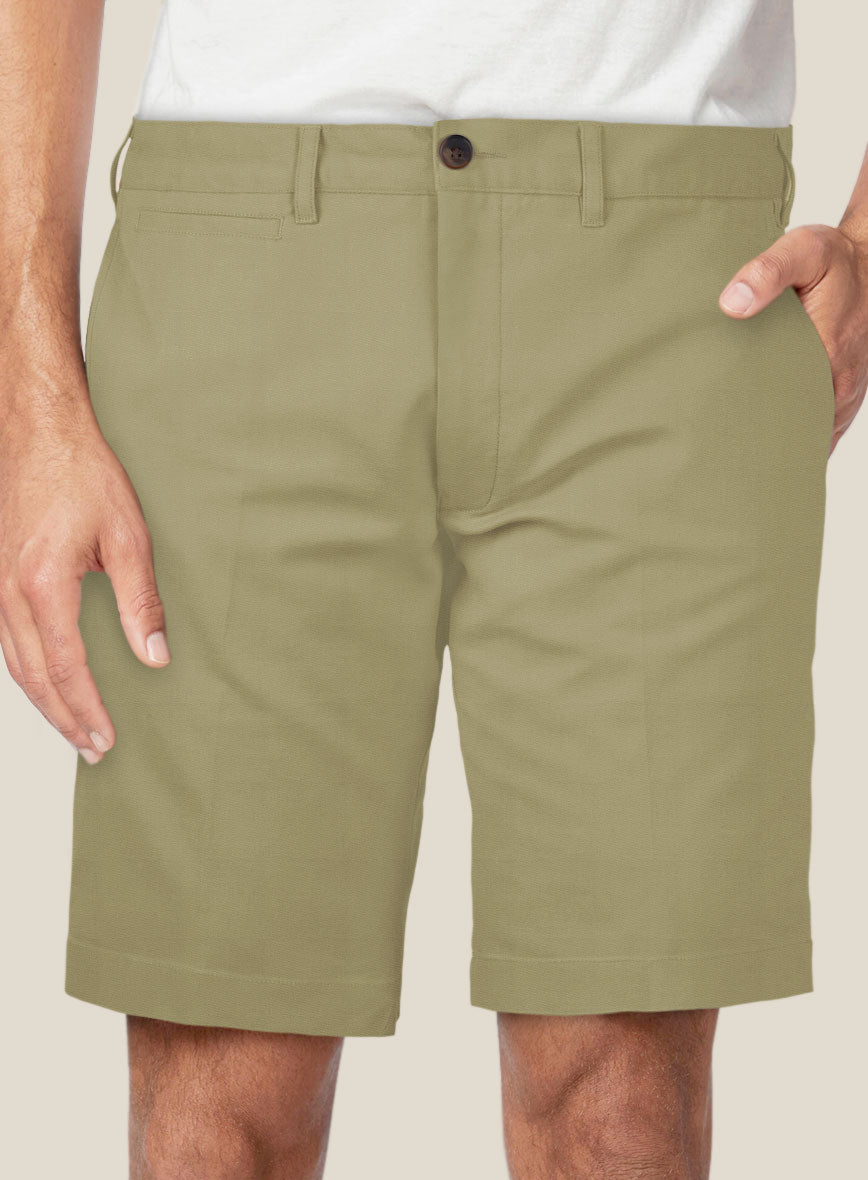 Italian Dark Tan Cotton Stretch Shorts – StudioSuits