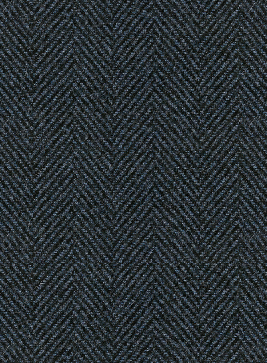Italian Highlander Blue Herringbone Tweed Overcoat – StudioSuits