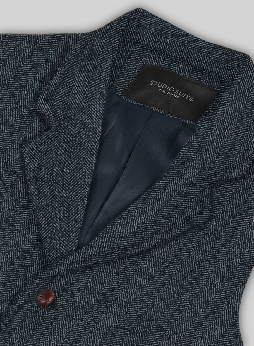 Italian Highlander Blue Herringbone Tweed Hunting Vest – StudioSuits