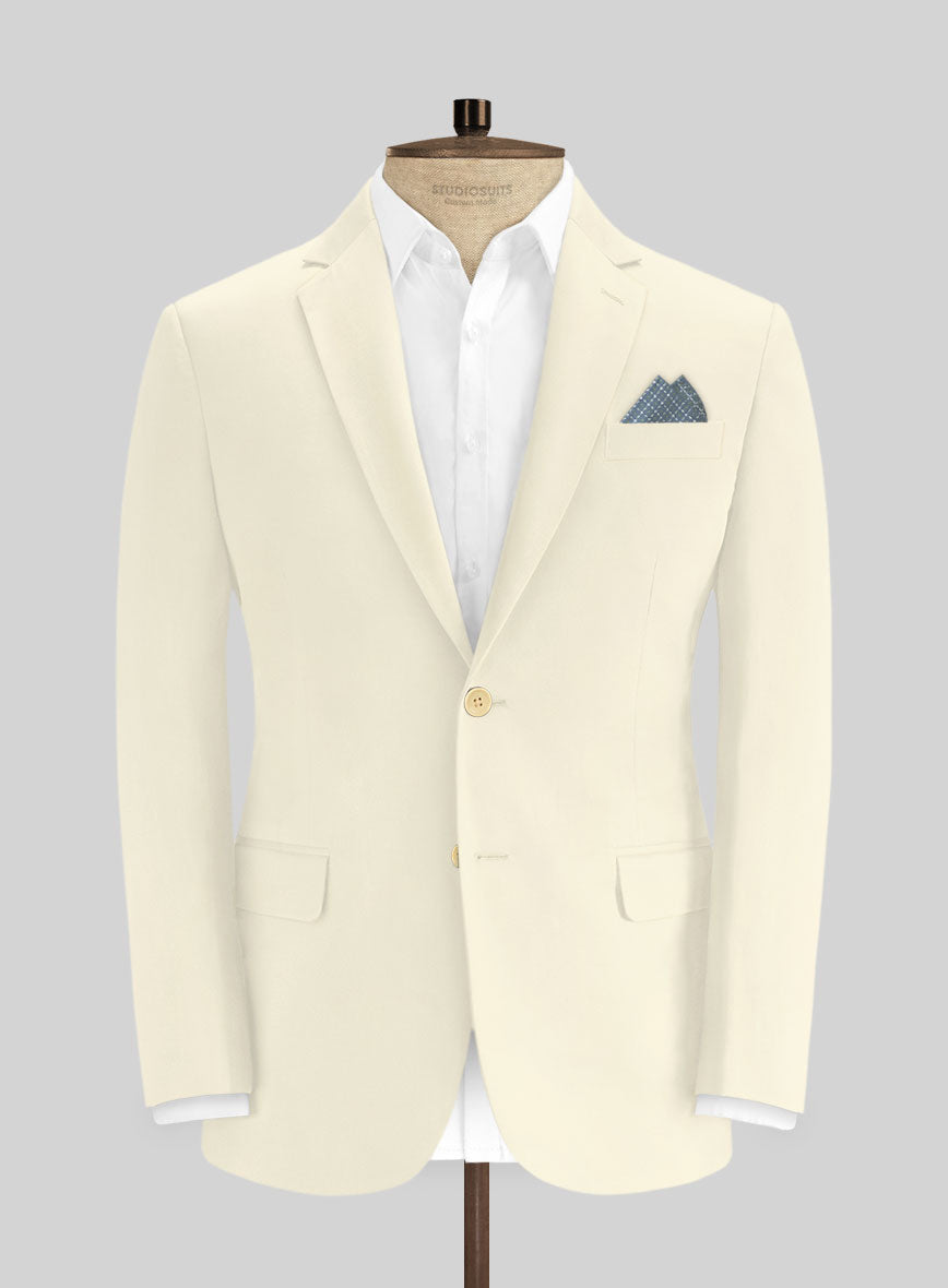 Italian Ivory Cotton Stretch Jacket – StudioSuits