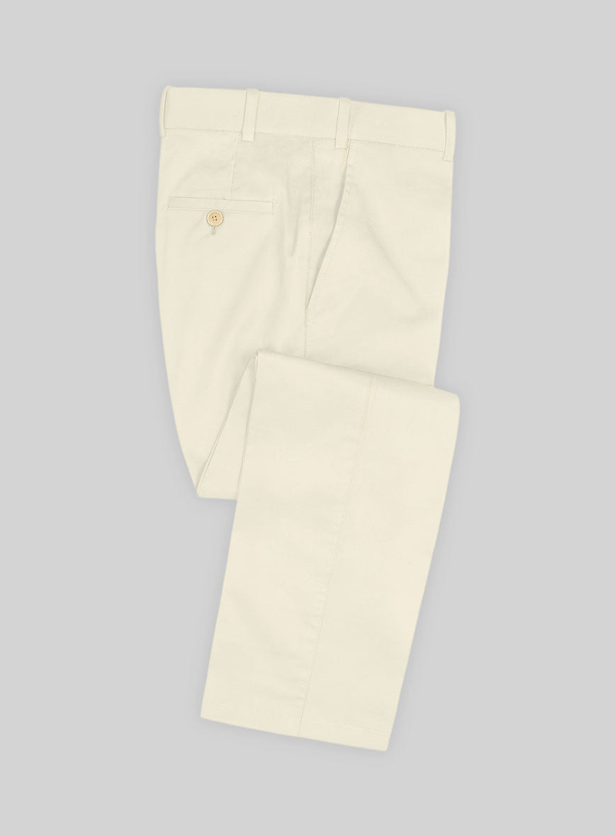 Italian Ivory Cotton Stretch Pants – StudioSuits