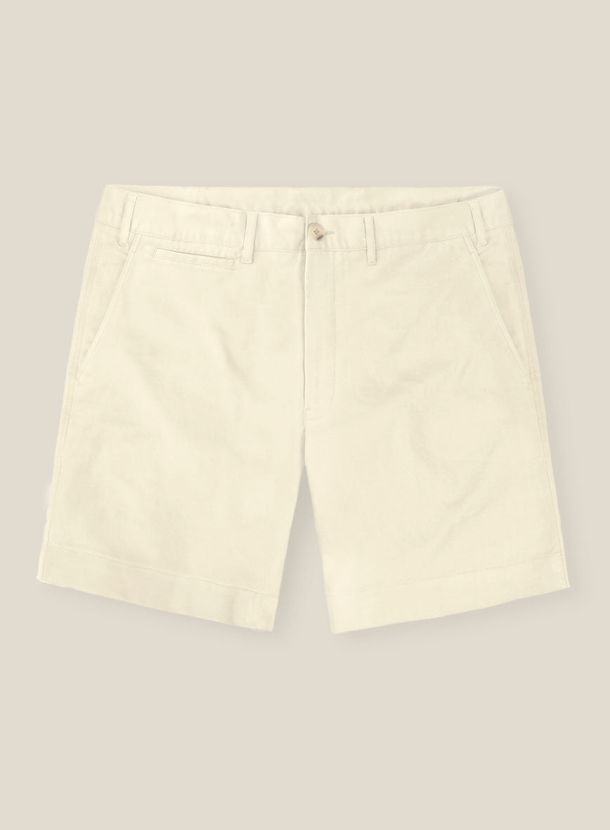 Italian Ivory Cotton Stretch Shorts – StudioSuits