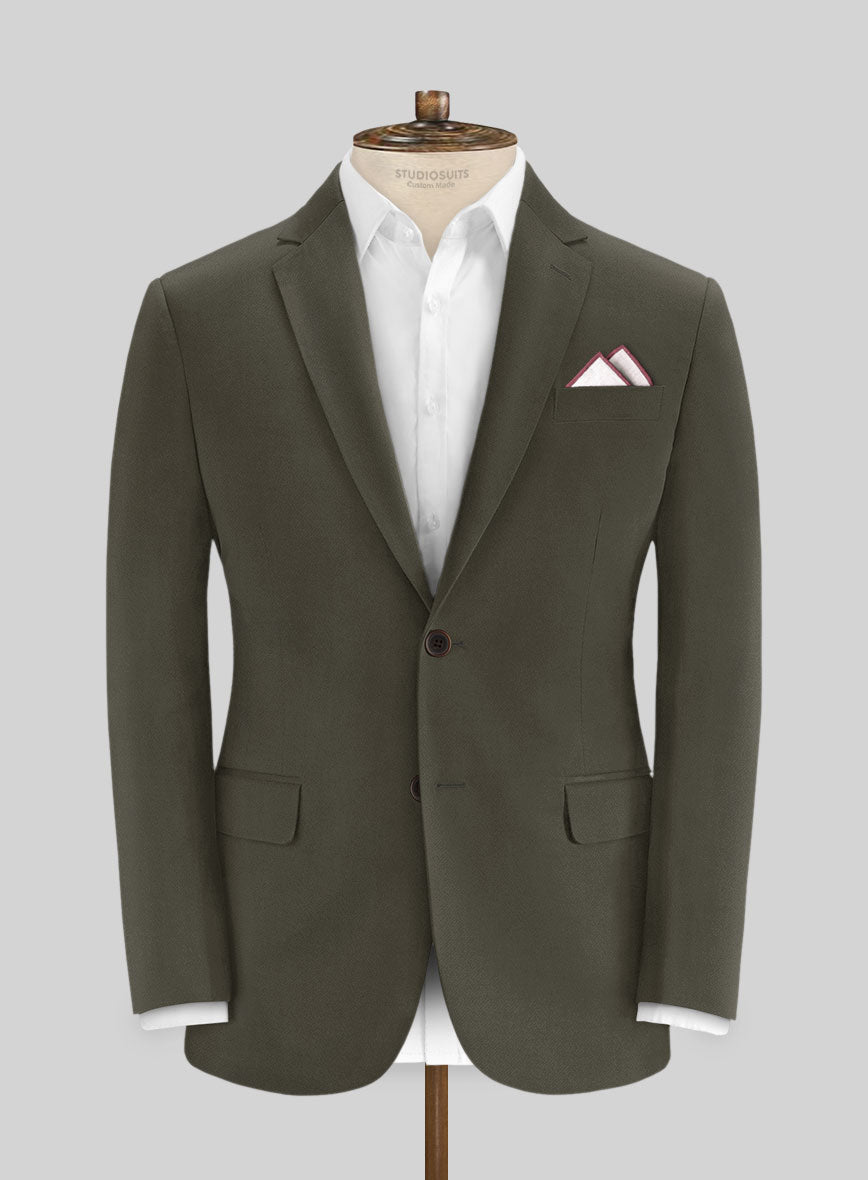Italian Ivy Green Cotton Stretch Jacket – StudioSuits