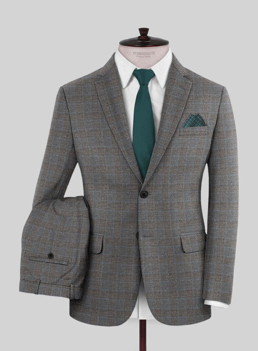 Italian Lark Gray Checks Flannel Suit – StudioSuits