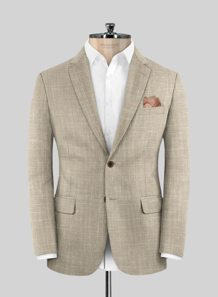 Italian Murano Beige Wool Linen Jacket – StudioSuits