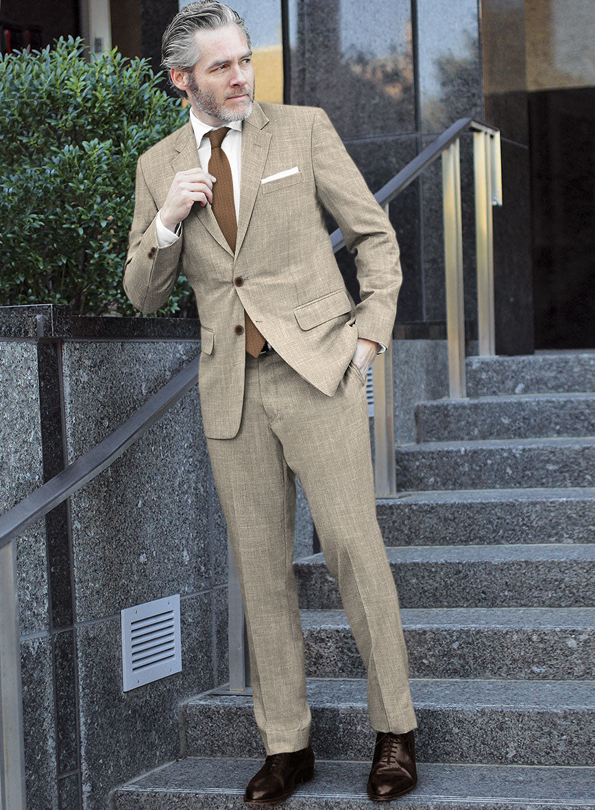 Italian Murano Beige Wool Linen Suit – StudioSuits