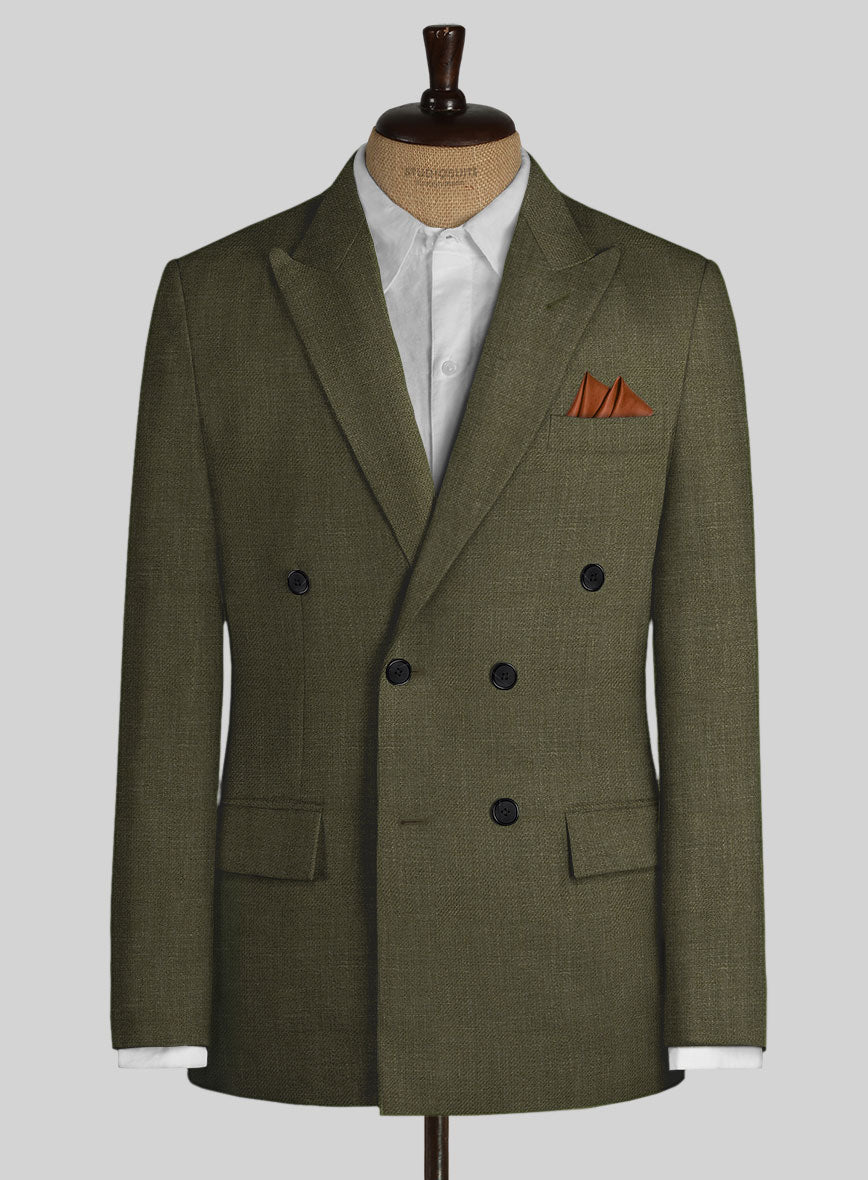Italian Prato Green Linen Jacket – StudioSuits