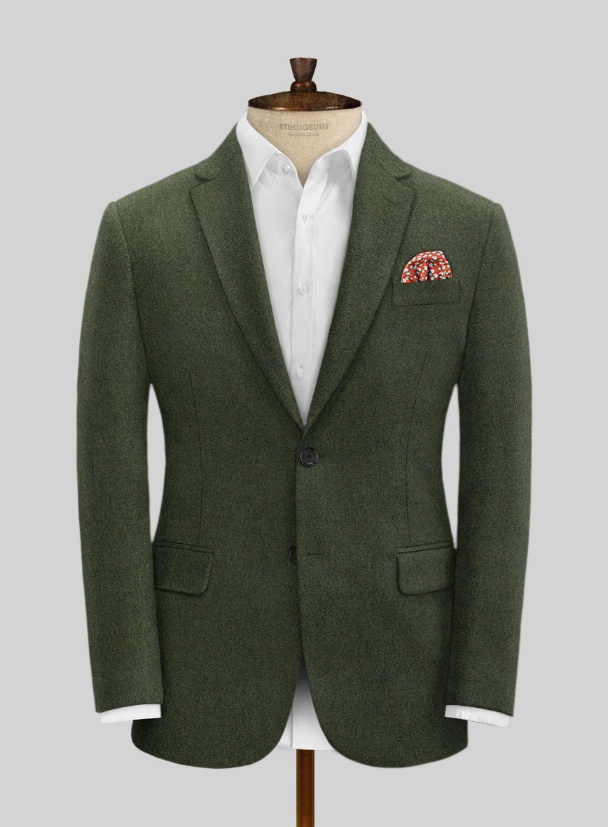 Italian Seaweed Green Tweed Jacket – StudioSuits