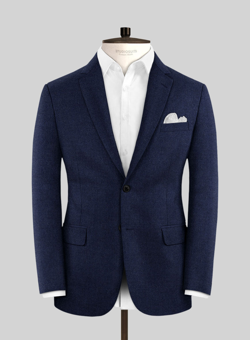 Italian Turna Royal Blue Flannel Jacket – StudioSuits