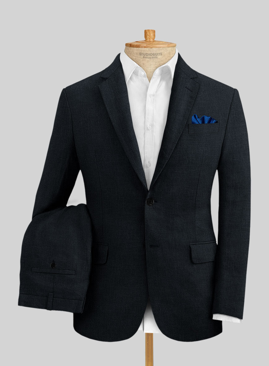 Italian Prato Midnight Linen Suit – StudioSuits