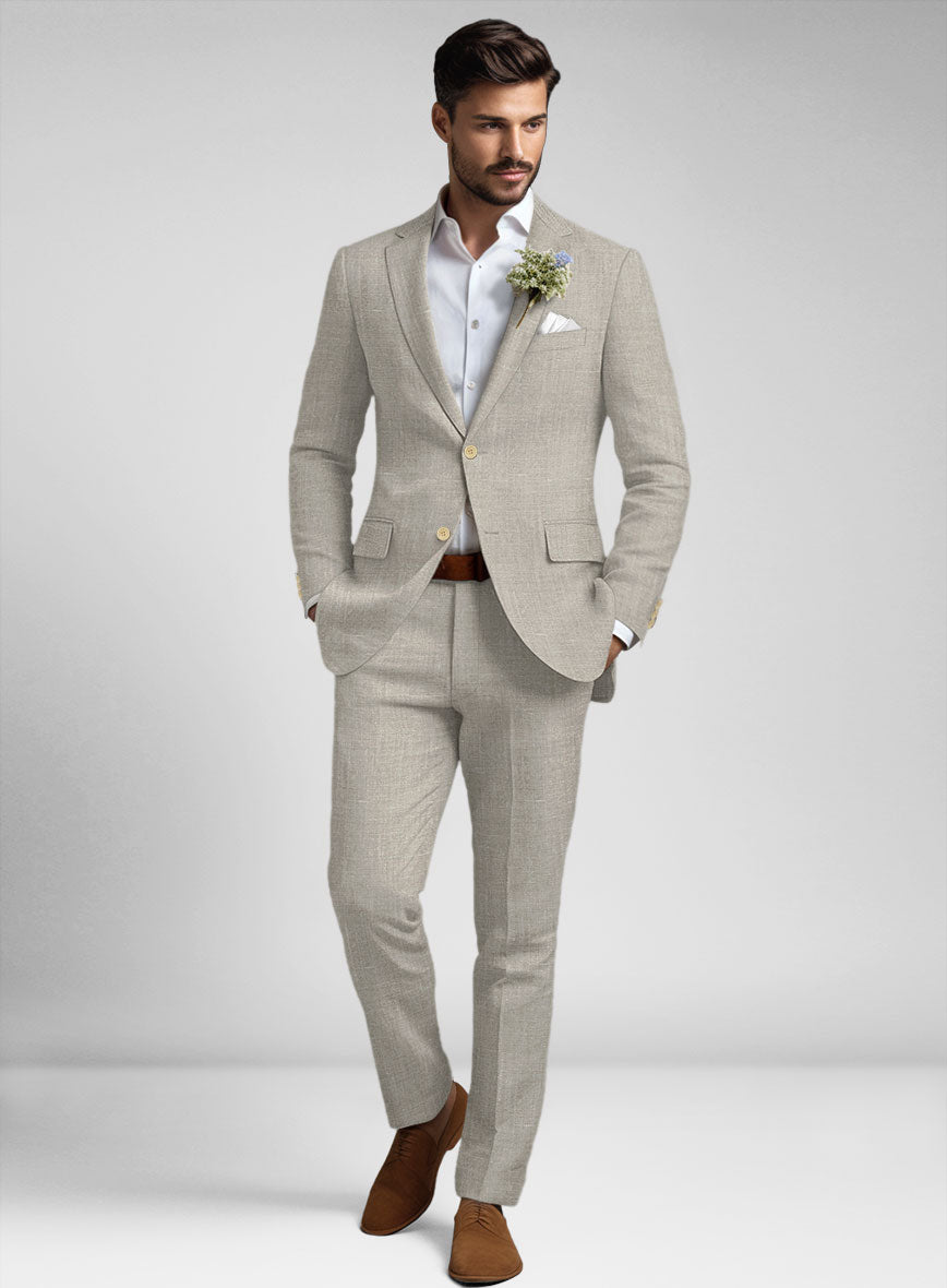 Ivy Beige Linen Suit – StudioSuits