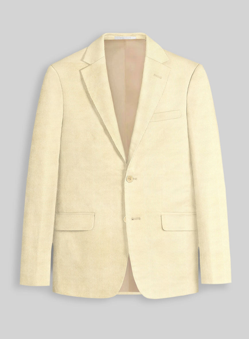 Light Beige Stretch Pin Corduroy Jacket – StudioSuits