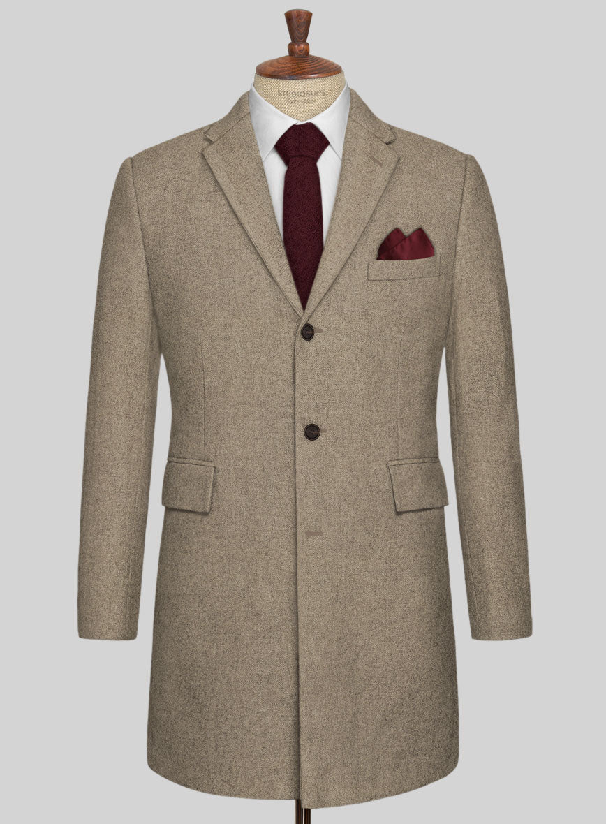 Light Weight Light Brown Tweed Overcoat – StudioSuits