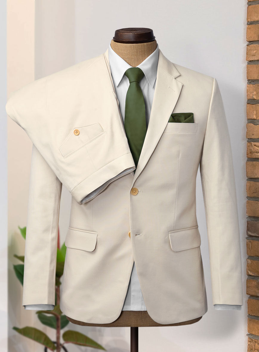 Light Beige Feather Cotton Canvas Stretch Suit II – StudioSuits