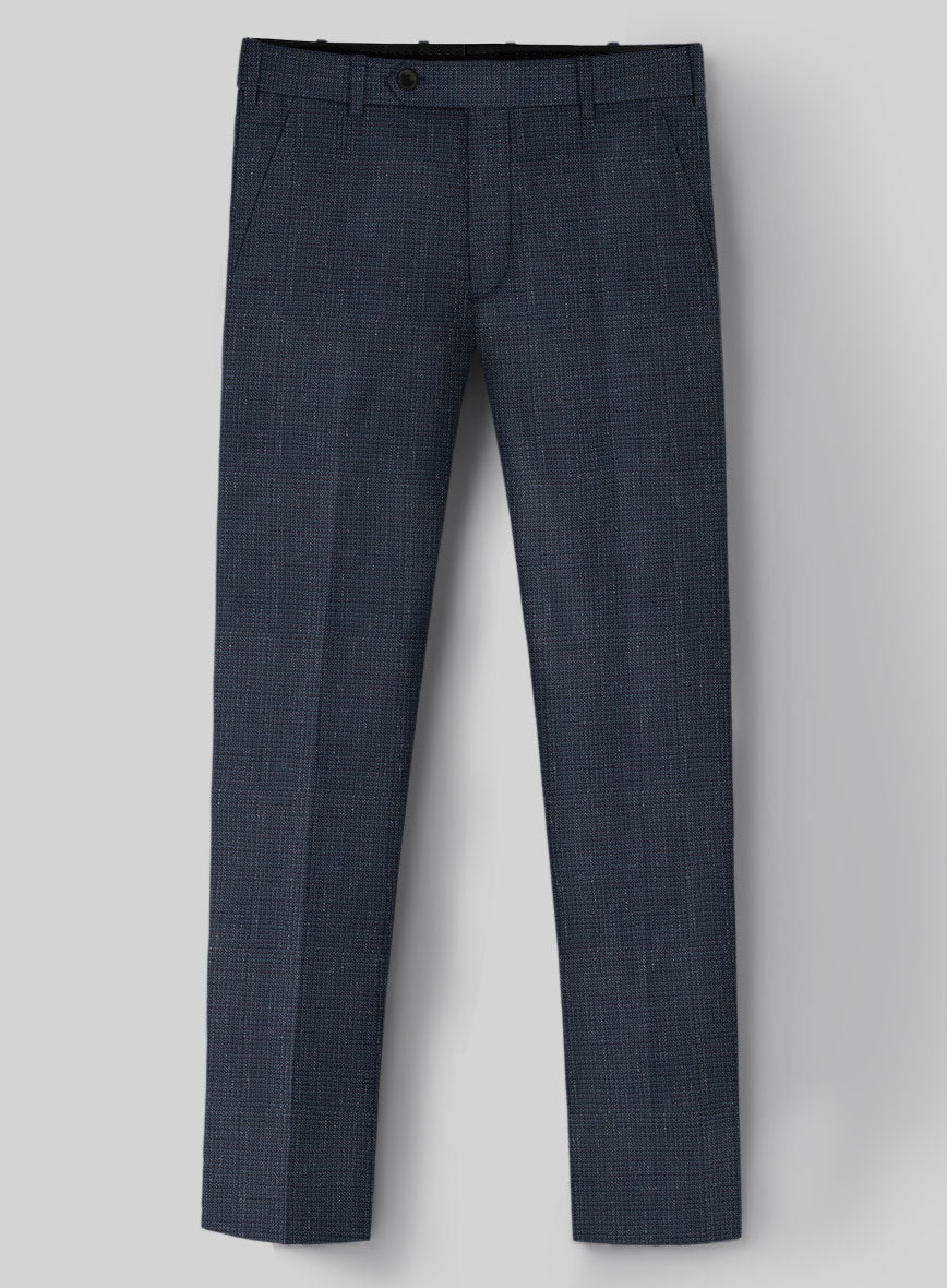 London Loom Navy Blue Abelardo Wool Silk Linen Pants – StudioSuits