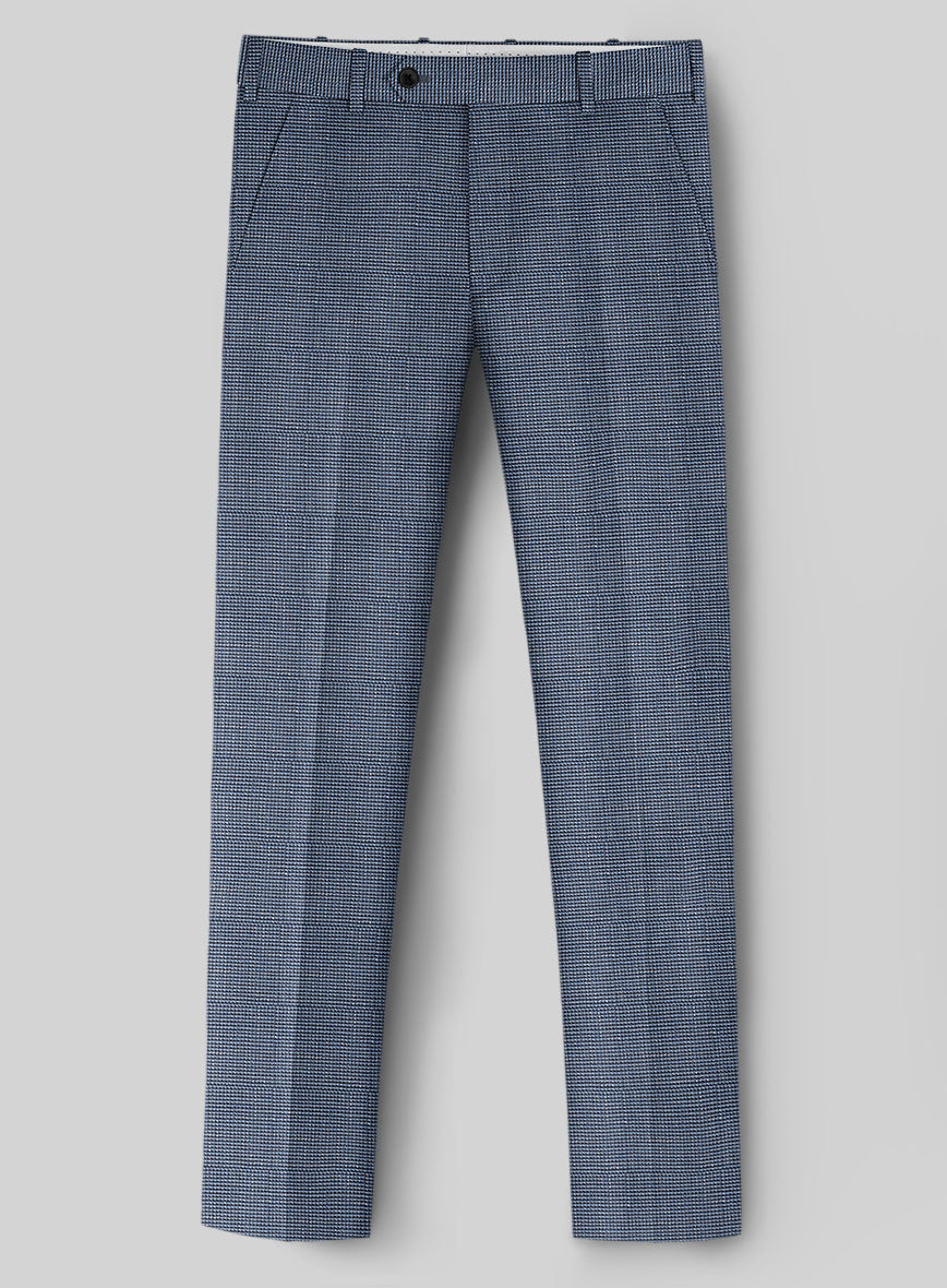 London Loom Blue Nailhead Wool Silk Linen Pants – StudioSuits