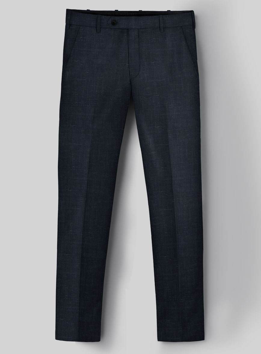 London Loom Blue Twill Wool Silk Linen Pants – StudioSuits