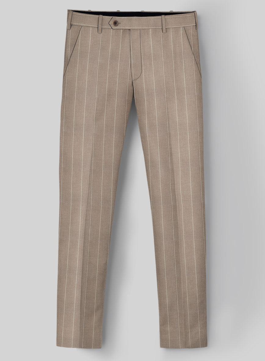 London Loom Brown Stripe Wool Silk Linen Pants – StudioSuits