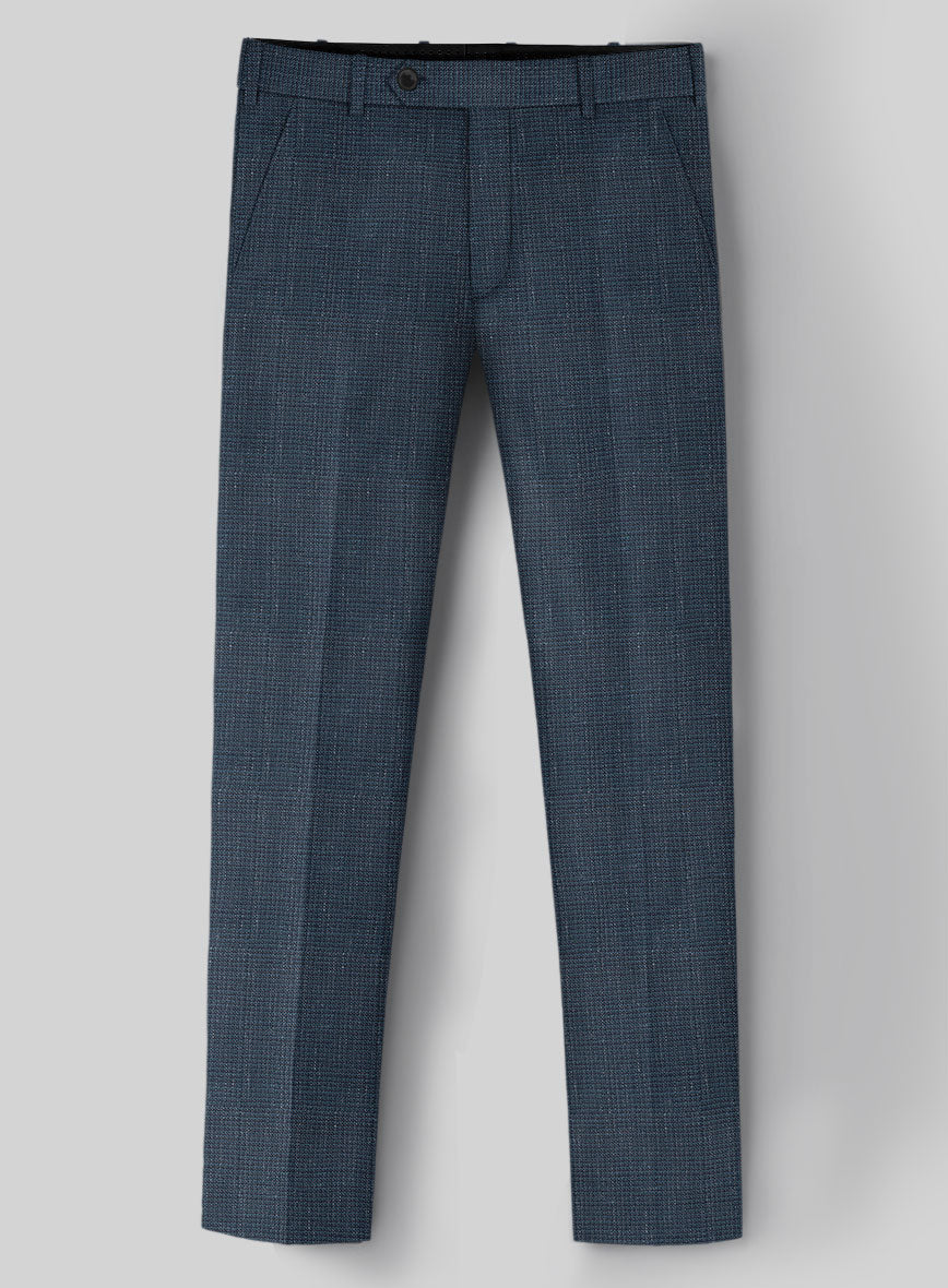 London Loom Dark Blue Abelardo Wool Silk Linen Pants – StudioSuits
