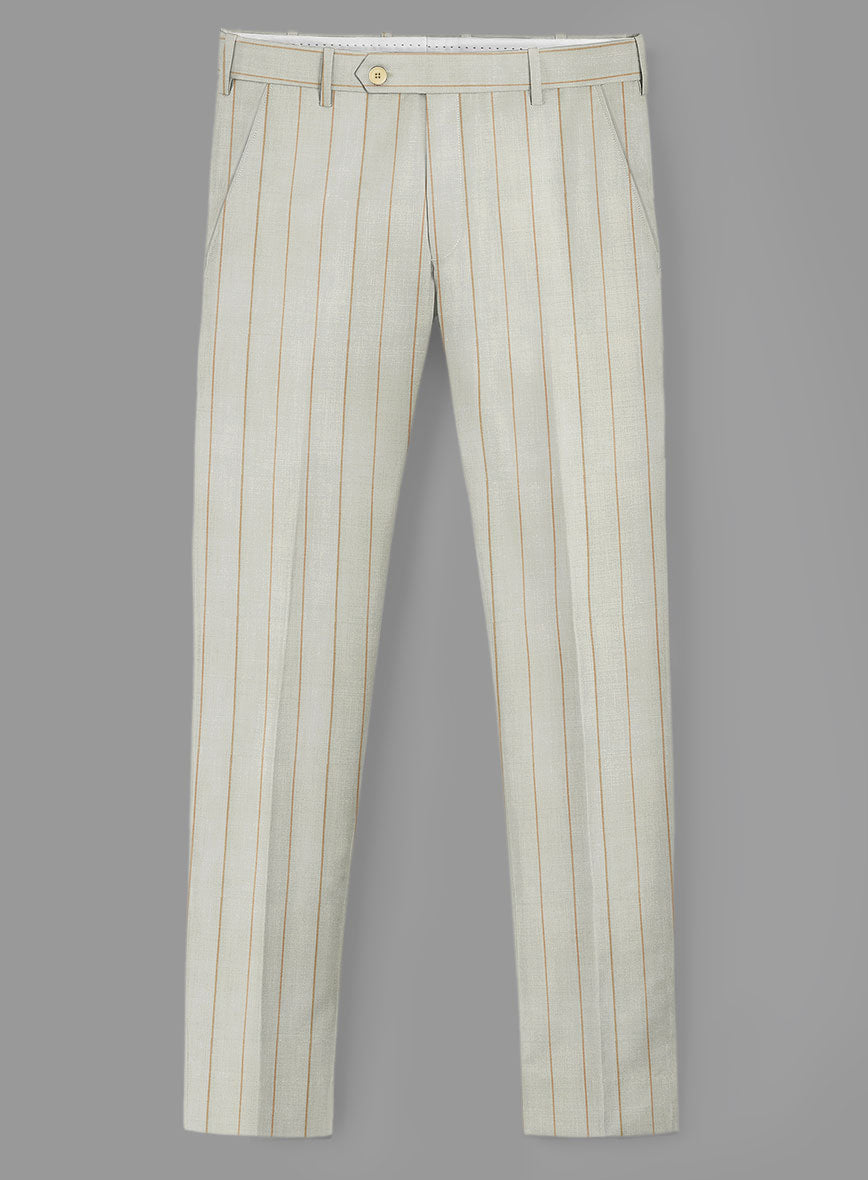London Loom Stone Fawn Wool Silk Linen Pants – StudioSuits